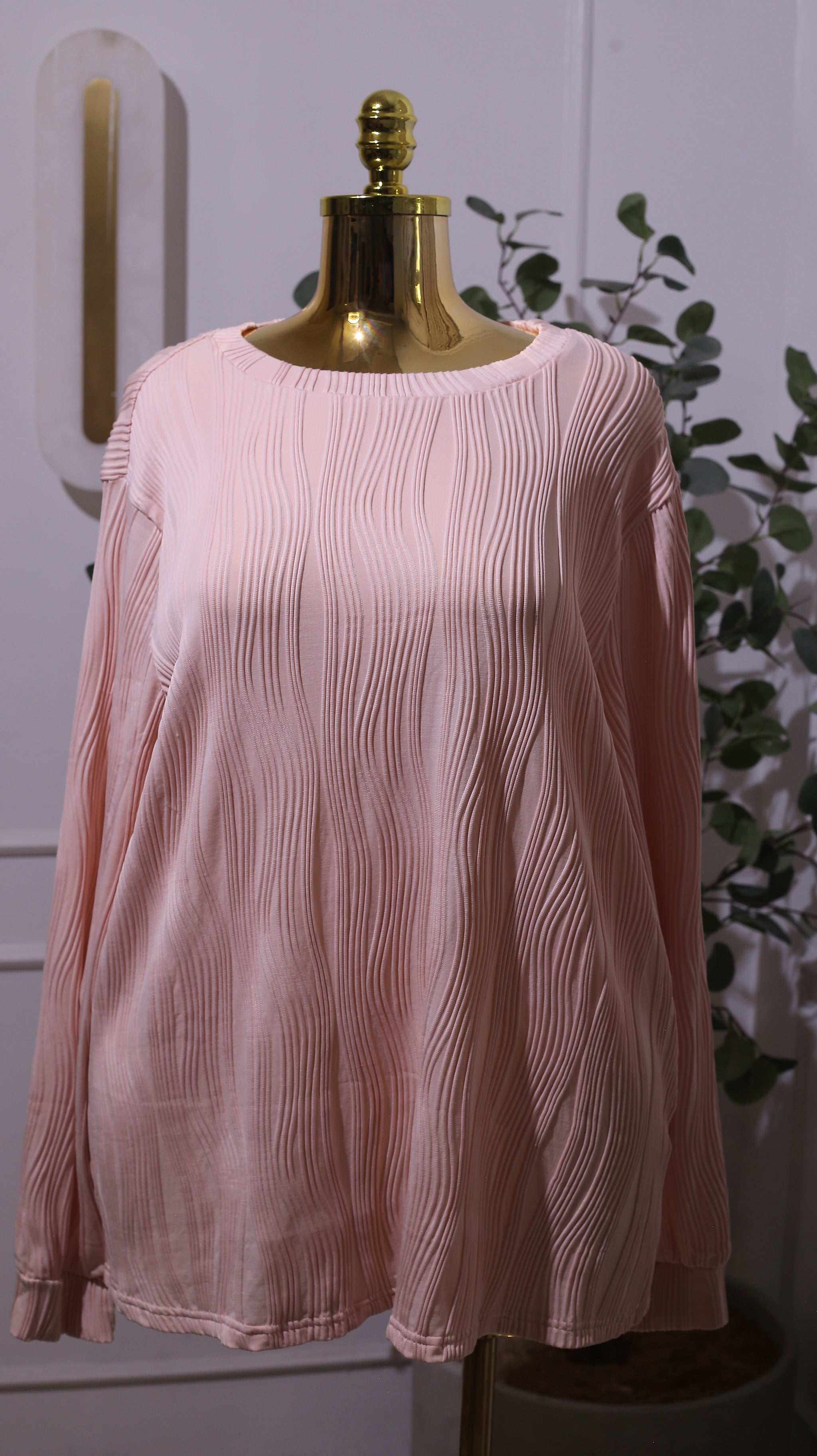 Plissé Longline Top In A Light Pink Color | Premium On A Budget ...